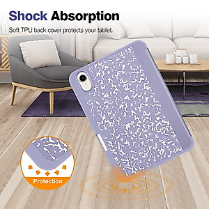 Fintie SlimShell Case for iPad Mini 7 (A17 Pro) 2024 / iPad Mini 6 2021 - [Built-in Pencil Holder] Soft TPU Protective Stand Back Cover for iPad Mini 7th/6th Generation 8.3 Inch, Composition Lilac