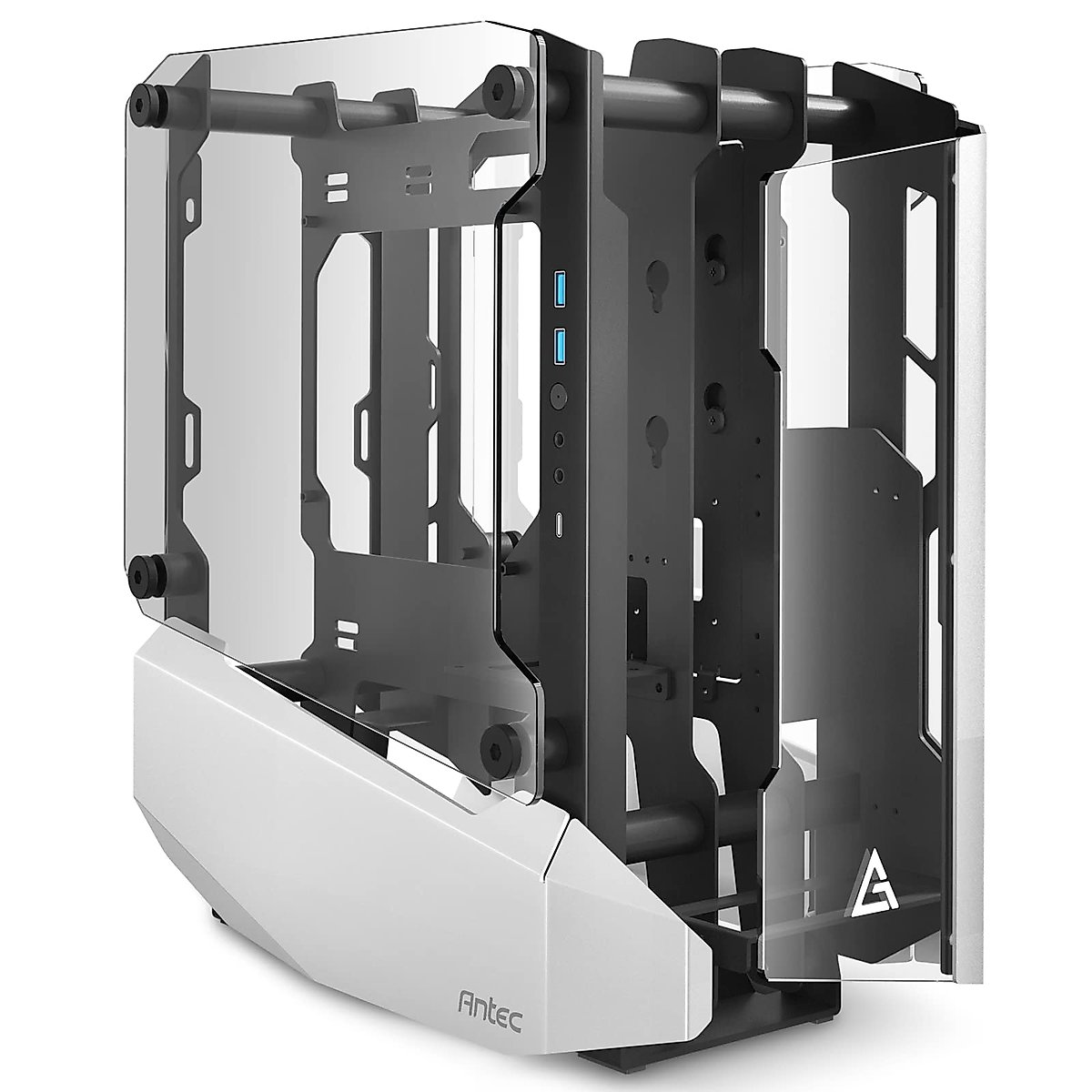 Antec Striker Aluminum and Steel ITX Computer Case, Front GPU Mount, Up to 4 x 120 mm Fan Support, USB 3.1 Type-C Ready and PCI-E Riser Included (Striker Mini)