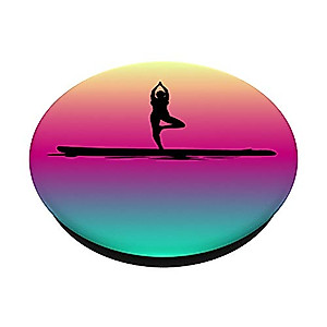 Stand Up Paddle Board Yoga Pose Funny Surfing Beach Sea Gift PopSockets PopGrip: Swappable Grip for Phones & Tablets