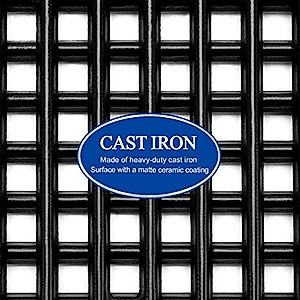 GGC 15 Inch Grill Grates Replacement for Broil King 9453-54, 9453-57, 9453-64, 9865-54, 9453-67, Broil-Mate, Silver Chef, Sterling Gas Grill, 2 PCS Cast Iron Cooking Grid Grates (15" x 12 3/4" Each)