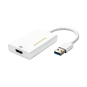 CableCreation USB HDMI Adapter with DisplayLink Chip, USB 3.0 to HDMI External Display Graphics Adapter Compatible with Windows 10/8.1/8/7 and MacOS, White