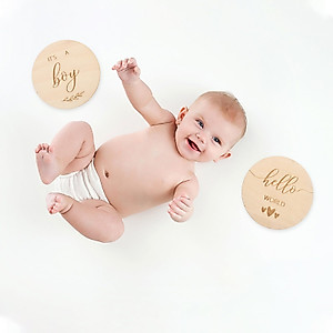 Abaodam 2Pcs Its a Boy Wooden Sign Hello World Sign Birth Announcement Wooden Sign for New Mom Hospital Photography Prop Boho Decorations
