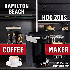 Senseo Hamilton Beach Commercial Deluxe Coffeemaker 1 Cup Coffee Brewer and 16 Coffee Pods Medium Roast Classic Coffee Bags, Black/Stainless Steel Single Hospitality 3-Minute Brew Time, HDC200S