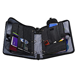 Case-it The Dual 2-in-1 Zipper Binder - Two 1.5 Inch D-Rings - Includes Pencil Pouch - Multiple Pockets - 600 Sheet Capacity - Comes with Shoulder Strap -Dual-101, Kelly Green