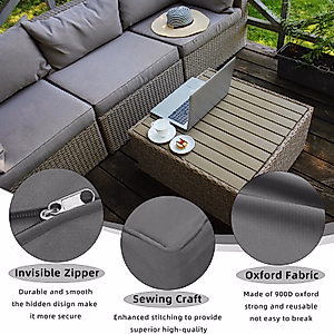 Joramoy Patio Cushion Covers 22×20×4 in - Waterproof Outdoor Seat Cushion Slipcovers Replacement, Outdoor Chair Couch Cushion Covers for Patio Furniture with Zipper, Set of 4, Covers Only,(Gray)