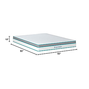 Linenspa 10 Inch Memory Foam and Spring Hybrid Mattress - Medium Feel - Bed in a Box - Quality Comfort and Adaptive Support - Breathable - Cooling - Perfect for a Guest Bedroom - Queen Size