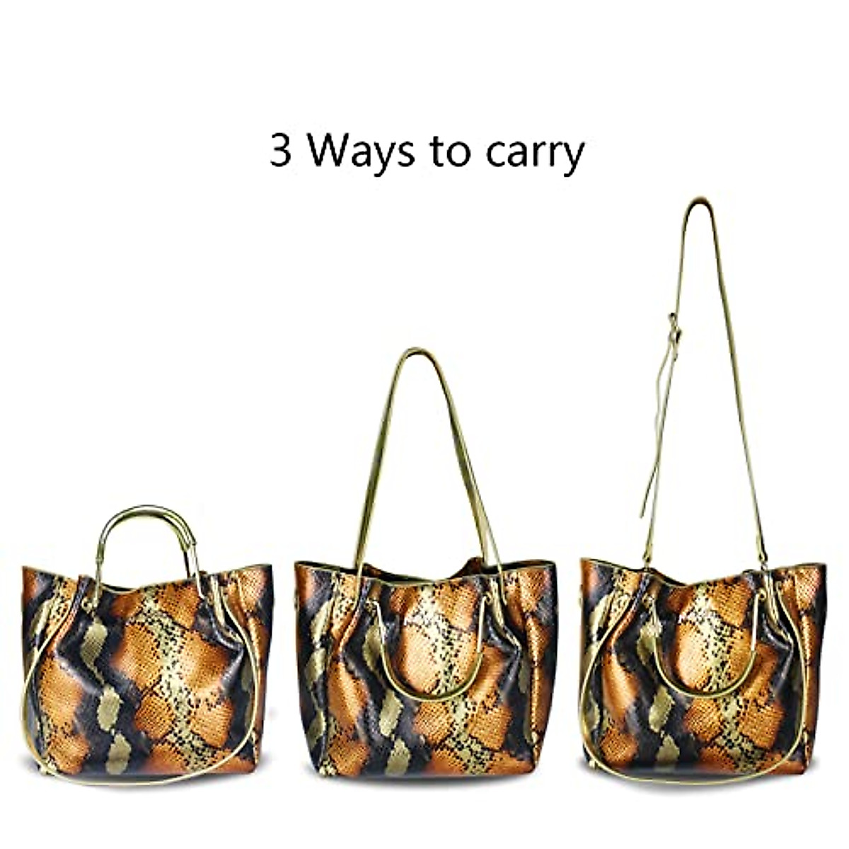 MEL JUN Genuine Leather Handbags for Women, Fashion Women's Purses and Handbags Work Tote Bag Shoulder Crossbody Bags -Gold