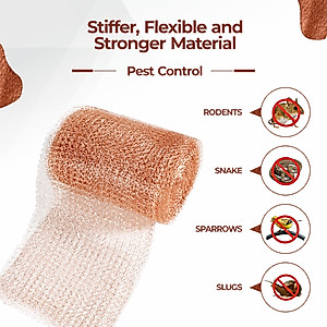 Californistan Copper Mesh Rodent Control, 5in x 32ft- Rustproof Copper Mesh Roll for Rodent, Bat & Snail - Perfect for Hole Blocking, Gardening & Sealing Water Opening - Plus Special Bonus Scissor