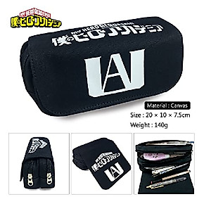 My Hero Academia Pencil Bags MHA Canvas Pen Bag Kids School Large Capacity Pen Pouch Portable Cosmetic Bag
