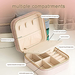 PHCOMRICH Travel Jewelry Box Organizer, Small Jewelry Box for Women, Earring Organizer, Birthday Gifts for Women, Christmas Gifts for Mom (White)