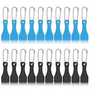 ZEYIYER 20 PCS Lottery Ticket Scratcher Tool, Plastic Scraper Tool Keychain, Scoop Shape Card Scratch off Scraper Lotto Scratcher Tool for Label Sticker Remover(Blue and Black)