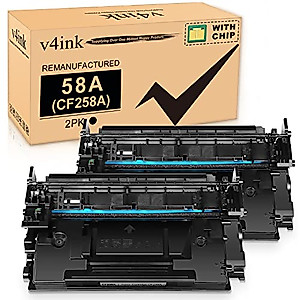 v4ink CF258A (with Chip) Remanufactured Toner Cartridge Replacement for HP 58A CF258A 58X CF258X Toner Cartridge High Yield for HP Pro M404dn M404n M404dw M406dn MFP M428fdn M428fdw M428dw M430f(2PK)