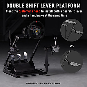 Dardoo Racing Wheel Stand Frame Foldable Fit for Logitech G920 G25 G27 G29 G923, Thrustmaster T80 T150 Driving Force PS4, Adjustable Sim Racing Cockpit Without Steering Wheel Shifter and Pedal