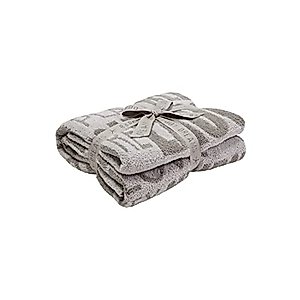 Barefoot Dreams CozyChic Words of Inspiration Blanket, Decorative Throw Blanket, Super Soft Blanket, 45”x60”, Oyster/Warm Gray