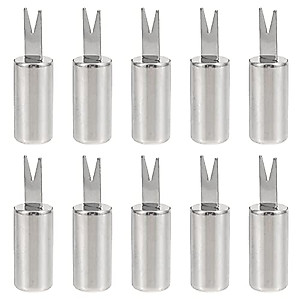 Hemoton 10Pcs Corn Cob Holders Stainless Steel Corn on The Cob Skewers Fruit Food Forks Corn Forks Prong for Outdoor BBQ Cooking Kitchen Tool Silver