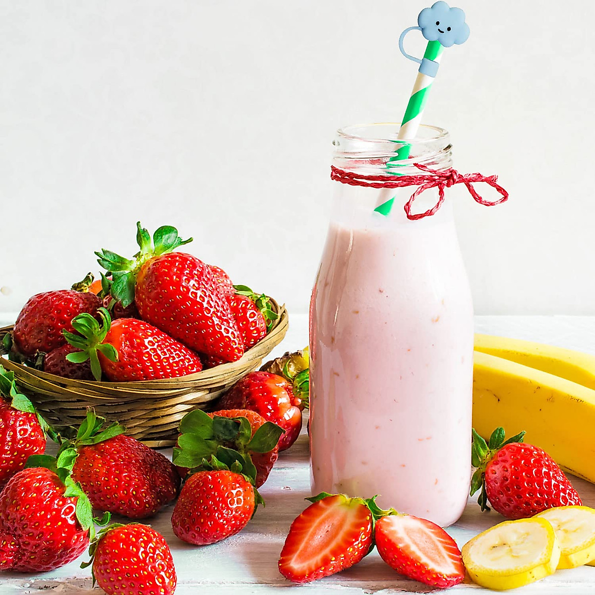 10Pcs Straw Tips Cover Straw Covers Cap for Reusable Straws Cloud Shape Straw Protector for 6-8 mm Cute Straws Plugs (Not include Straw)