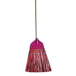 Magnolia Brush 6010 Metal Cap Broom with Palmyra Stalk Fibers, 1" Handle Diameter (Case of 12)