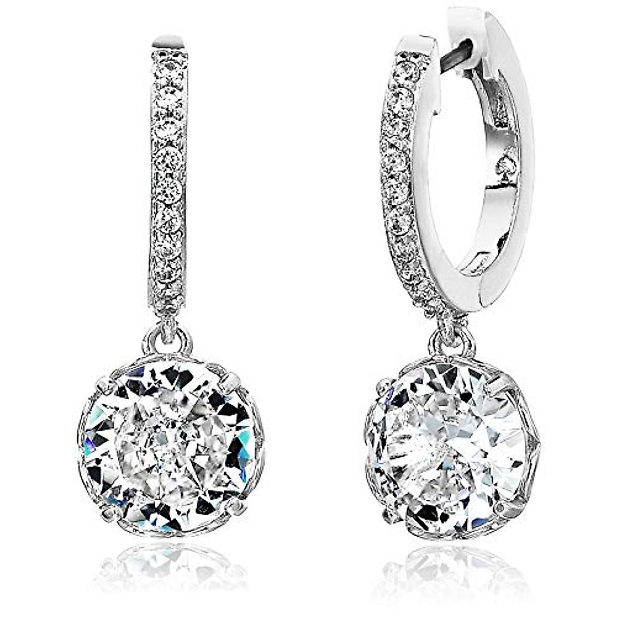 Kate Spade That Sparkle Pave Huggies-Clear/Silver