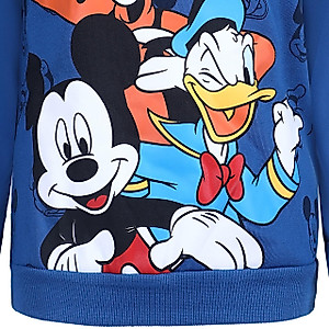 Disney Mickey Mouse, Goofy and Donald Duck Boys Pullover Hoodie for Toddler, Little and Big Kids Blue