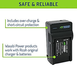 Wasabi Power DB-110 Battery (2-Pack) and Charger for Ricoh GR III, GR IIIx, WG-6, G900