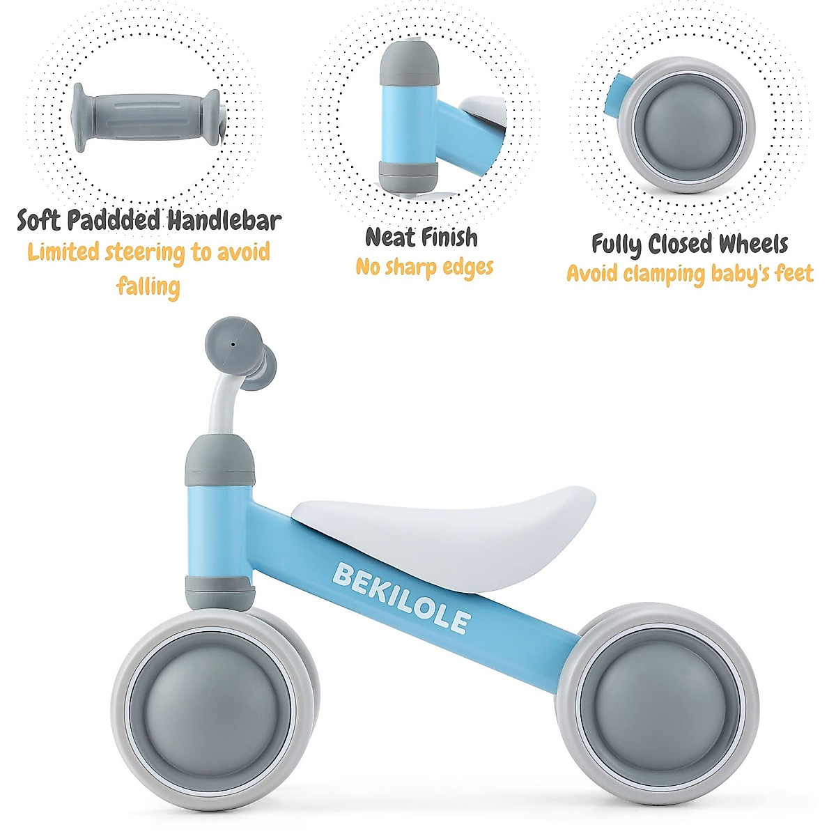 BEKILOLE Balance Bike for 1 Year Old Girl&Boys Gifts Pre-School First Bike and 1st Birthday Gifts - Train Your Baby from Standing to Running | Ideal One Year Old Toys (Sky Blue)