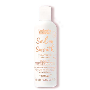 Umberto Giannini Salon Smooth Wonder Glosser - Lightweight Leave In Conditioner Hair Treatment with Heat Protection - Creates Shine & Reduces Frizz for Straight, Curly and Wavy Hair 6.09 fl OZ