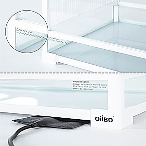 OIIBO 50 Gallon Reptile Terrarium,36" x 18" x 18" Knock Down Glass Reptile Tank, Sliding Door Terrariums Habitat for Reptiles Amphibians, Alternative Side Wire Mesh for Small Animals Use