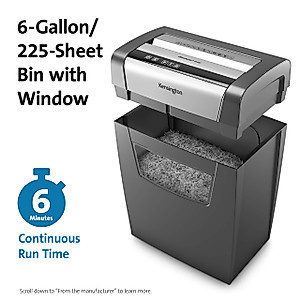 Kensington Shredder - OfficeAssist 10-Sheet Anti-Jam P4 Crosscut Security Shredder (K52075AM)
