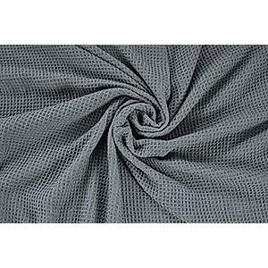 HILLFAIR 100% Cotton Blankets- Twin Blanket with 2 Throw Pillow Covers - Waffle Soft Skin Friendly Cotton Blanket- Twin Bed Blankets– All Season Cotton Throw Blanket– Silver Twin Cotton Blankets