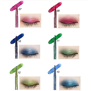 KAIQIKAIXI Waterproof Eyeliner, 12 Color Eyeliner, Eye Shadow Pencil, Eyebrow Pencil, Lip Liner, Multifunctional Color Painting Cosmetic Tool. (12Pcs)