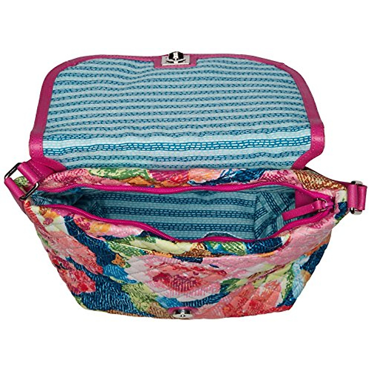 Vera Bradley Women's Cotton Carson Crossbody Purse, Superbloom, One Size