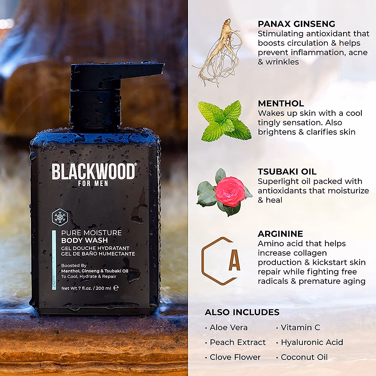 BLACKWOOD FOR MEN Dapper Dad Set including Travel Bag, Active Man Shampoo, Active Man Conditioner, & Pure Moisture Body Wash - Natural Vegan Formula