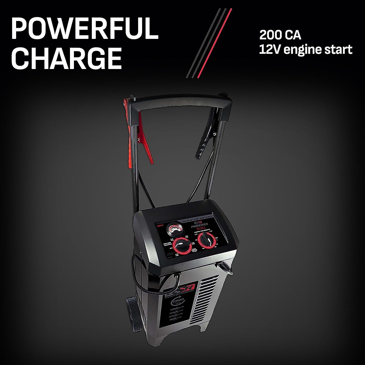 Schumacher Electric DSR140 12/24V Manual Wheel Charger, Car Battery Charger + Jump Starter - 12v + 24v Battery Charger - 200/50/25/10 Amp - Heavy Duty, Professional Grade Engine Starter