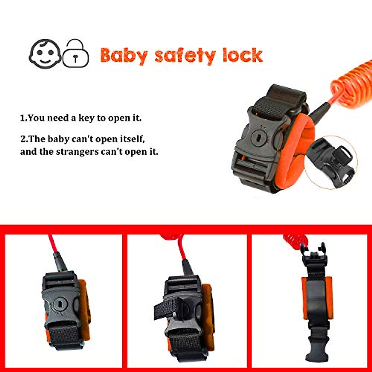 Child Safety Leash for Walking - 2Pack (Orange, 59inch + 98inch)