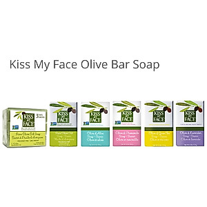 Kiss My Face Pure Olive Oil Soap with Aloe Vera, Moisturizing Bar Soap, 8 oz Bars, Olive & Aloe, 64 Ounce (Pack of 8)