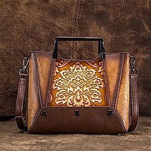 DANN Ladies Crossbody Shoulder Tote Bag Handbag Vintage Embossed Crossbody Bag Tote Bag (Color : Black, Size : 23cm (L)*12cm(D)*17cm (T))