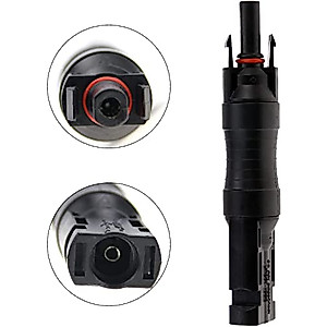 ZOOKOTO 2pcs Solar Panel PV Connector with Built in 15A Diode 15SQ045 Waterproof Solar Panel Cable Connector 15A