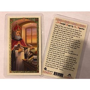 Holy Prayer Cards for A Beautiful Prayer by Saint Augustine in English Set of 2