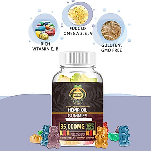 Organic Greek : Premium High Potency Hemp Gummy Bears and Natural Vitamins,Muscle Relax, Sleep Calm, Stress Relief USA
