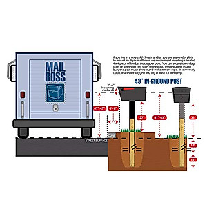 Mail Boss 7123, Bronze In-Ground Mounting Post, 44 x 4 x 4 inches, for Use with Mailbox,Medium