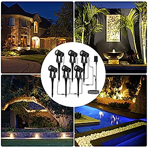 GLOBELIT Spot Lights Outdoor 27V Low Voltage Landscape Lighting Kit with Transformer IP65 Waterproof Garden Lights Outdoor Lights Lighting for Yard House Walkway Driveway Pool Patio 8 Pack