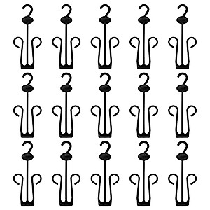 LIOOBO Pack of 15 Shoe Display Hook Shoes Drying Rack Plastic Shoes Hanger for Shop Home Supermarket Mall Black