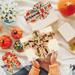 6 Rolls 30 Yards Burlap Ribbon, 2.5″W Buffalo Plaid Wired Edge Ribbon Thanksgiving Theme Craft Ribbon for Wrapping Gifts Making Wreath Bow