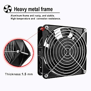 Wathai AC 12038 120mm x 38mm 110V 120V Dual Ball Metal Cooling Axial Fan High Airflow