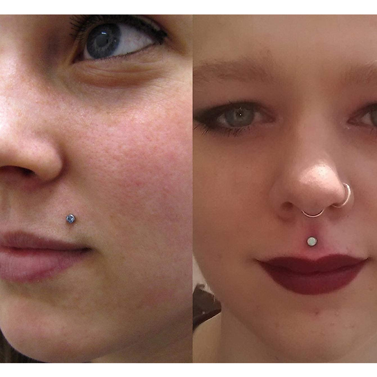 MODRSA 16G Forward Helix Earring Cartilage Earring Tragus Earrings Stud 8mm Stainless Steel Flexible Plastic Lip Rings Labret Studs Labret Piercing Jewelry