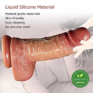 Huge Dildo Sex Toys for Woman, Juguetes Sexuales with Suction Cup for Adult Sex Toys & Games, 10 Inche Long and 3 Inche Thick Dildo, Women Sex Toys Soft Silicone Dildo for Hands-Free Play