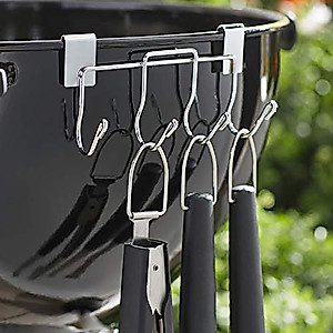 Grill Tool Holder for Weber Stainless Steel Cutlery Fits 18.5" & 22.5" Charcoal Grills, All in Stainless Steel