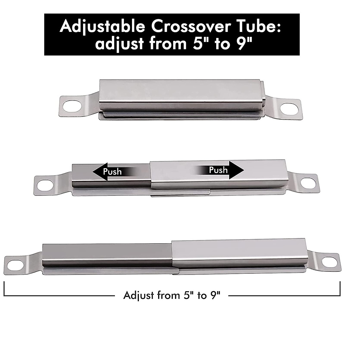 Grill Replacement Parts for Charbroil Advantage Series 3 Burner 463343015, 463642116, 463435115, 463436815, 463335115 Gas Grills, Stainless Pipe Burner, Heat Plate, Carryover Tube, Igniters.