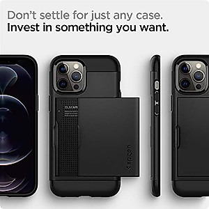 Spigen Slim Armor CS Designed for iPhone 12 Pro Max Case (2020). - Black