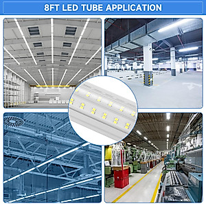 8FT LED Shop Light, U Shape 125W Integrated LED Tube Light, 6500K Clear White, 20000LM Super Bright LED Lighting, Flush Mount/Hanging, Linkable LED Shop Lights for Garage Workshop, Plug&Play, 8 Pack